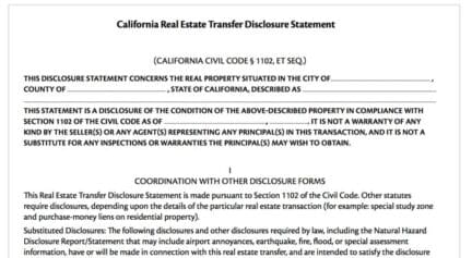 Transfer Disclosure Statement, Explained for California Home Sellers
